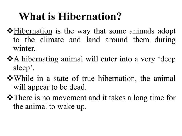 What is hibernation | PPTX | Lung and Respiratory Health | Diseases and ...