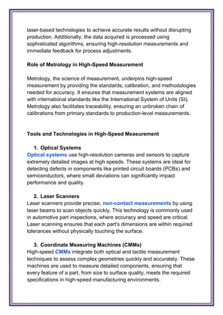 What is High-Speed Measurement ? VIEW Micro-Metrology | PDF