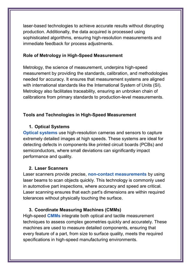 What is High-Speed Measurement ? VIEW Micro-Metrology | PDF