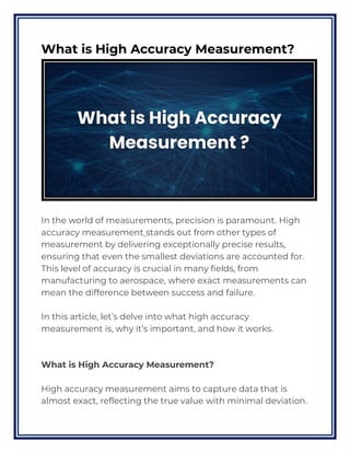 What is High Accuracy Measurement? VIEWmm | PDF