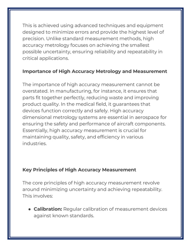 What is High Accuracy Measurement? VIEWmm | PDF