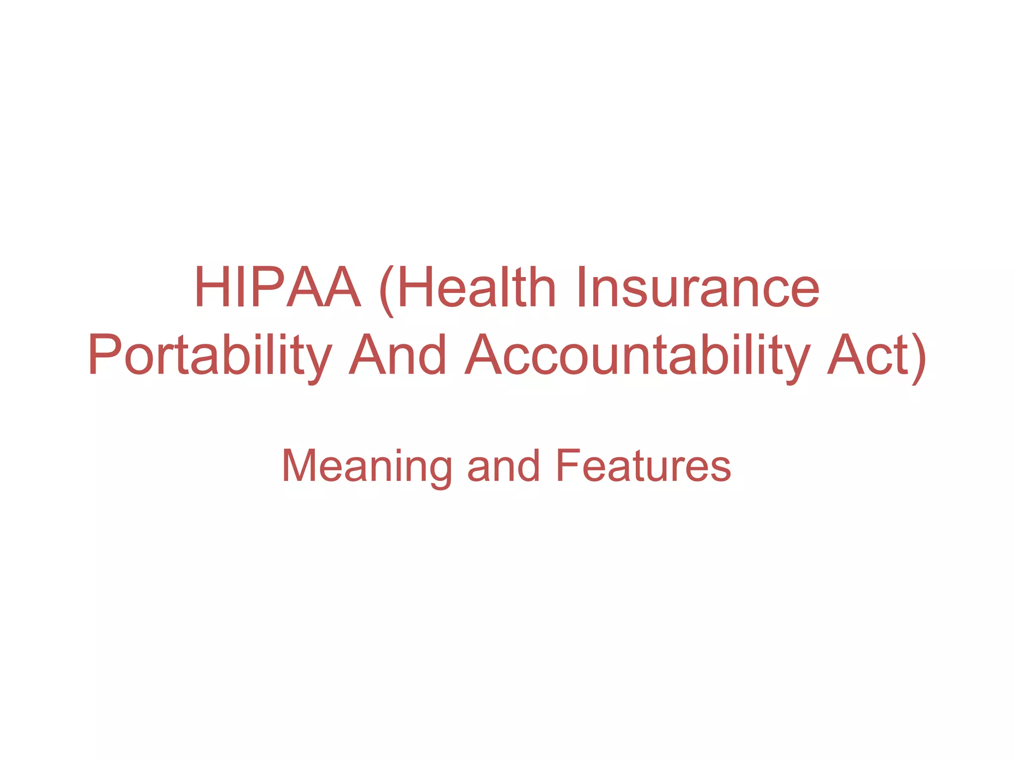 What is hipaa | PPT