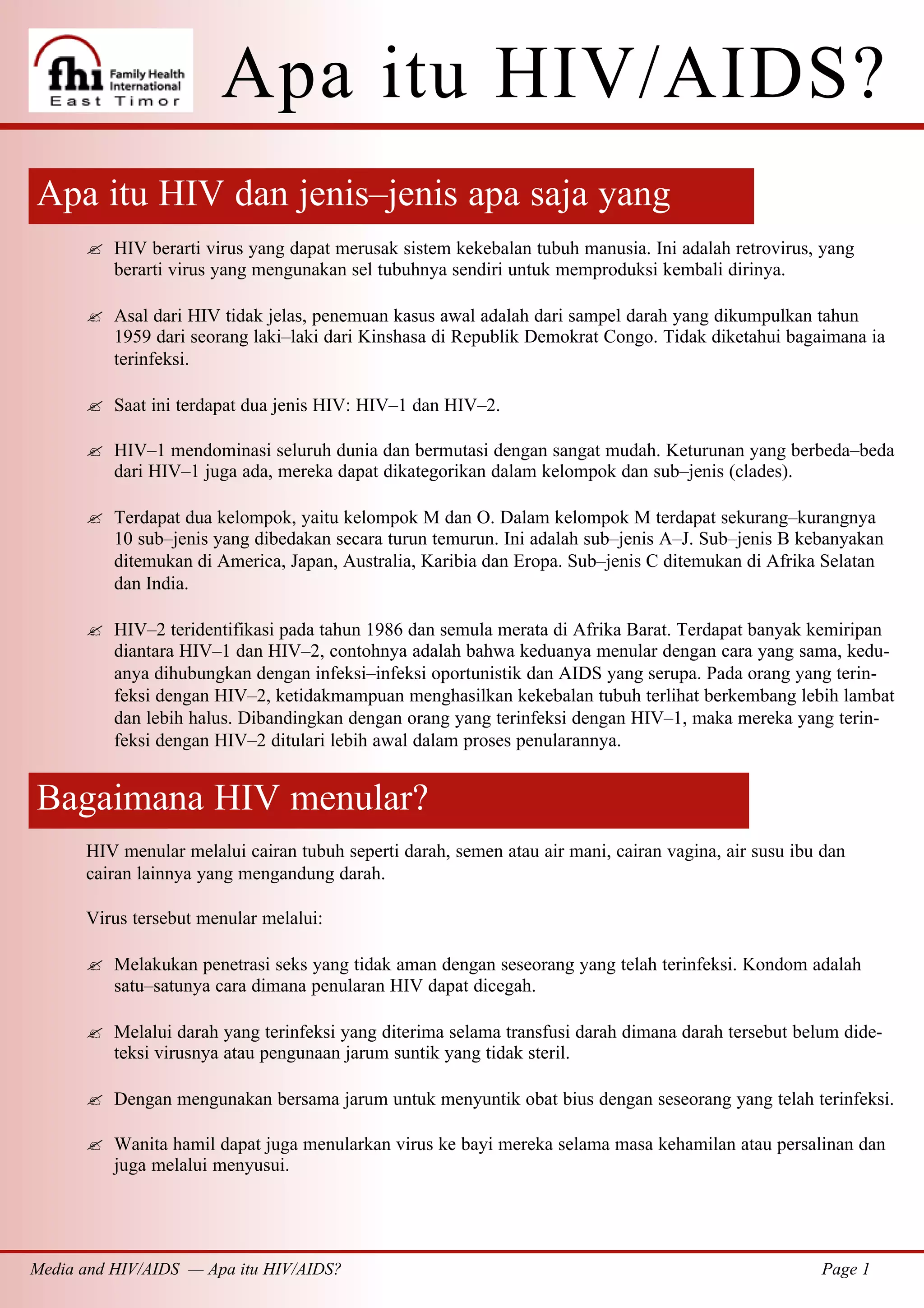 Whatis hivaids | PDF