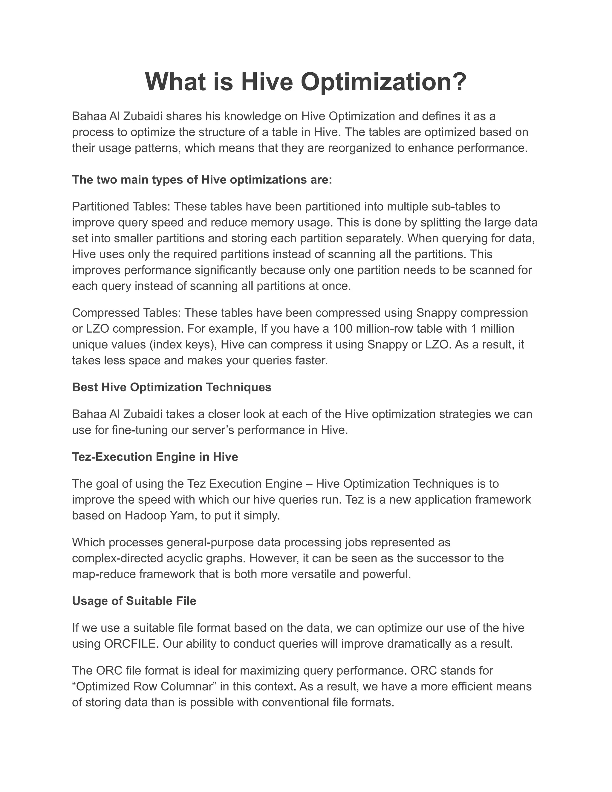 What is Hive Optimization_ - Bahaa Al Zubaidi.pdf