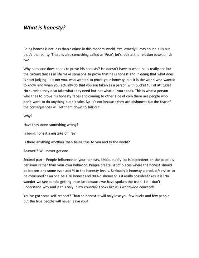What is Honesty? | PDF