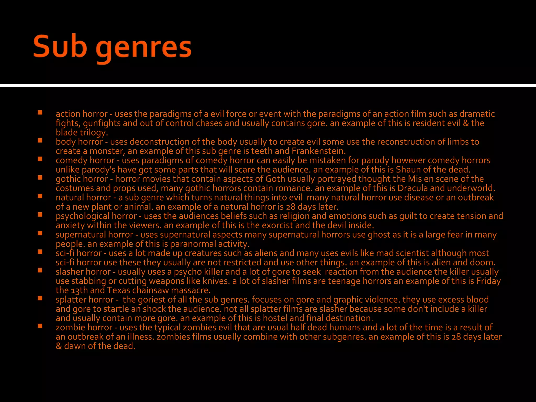 What is horror | PPT