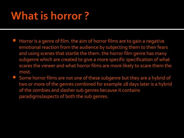 What is horror | PPT
