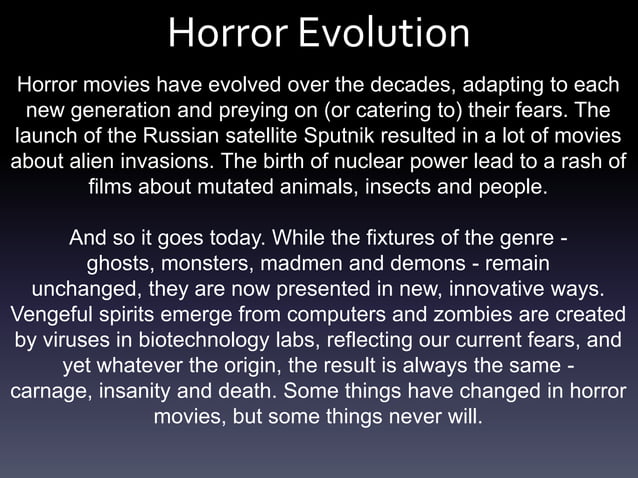 What is horror? | PPTX | Horror Video Games | Video Game Genres