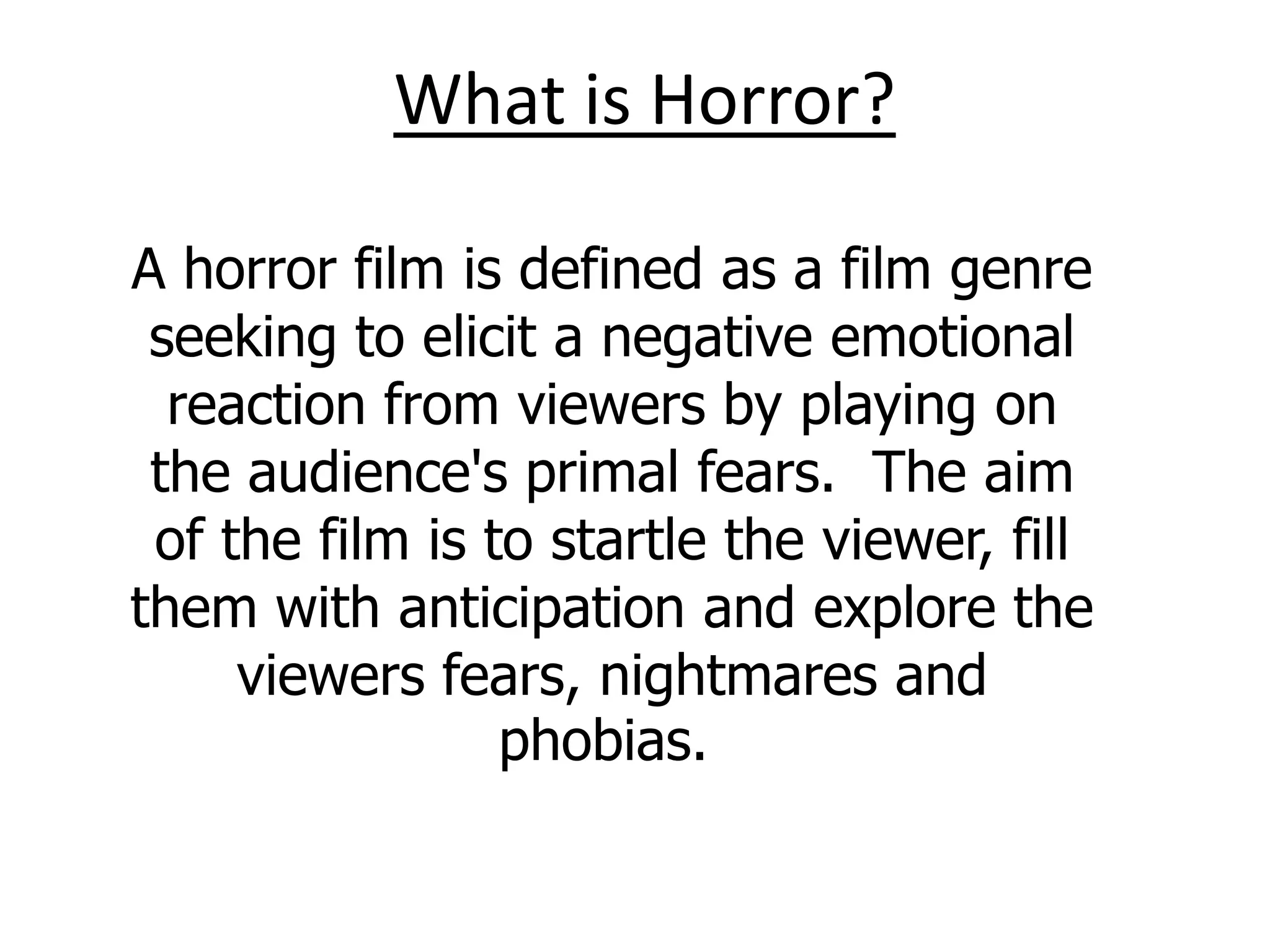 What is horror | PPTX