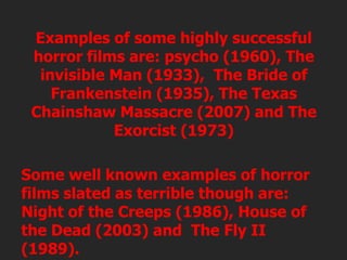 What is horror1 | PPT