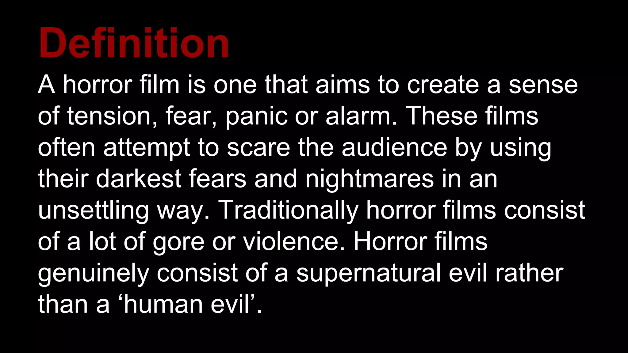 Horror Genre Presentation | PPT