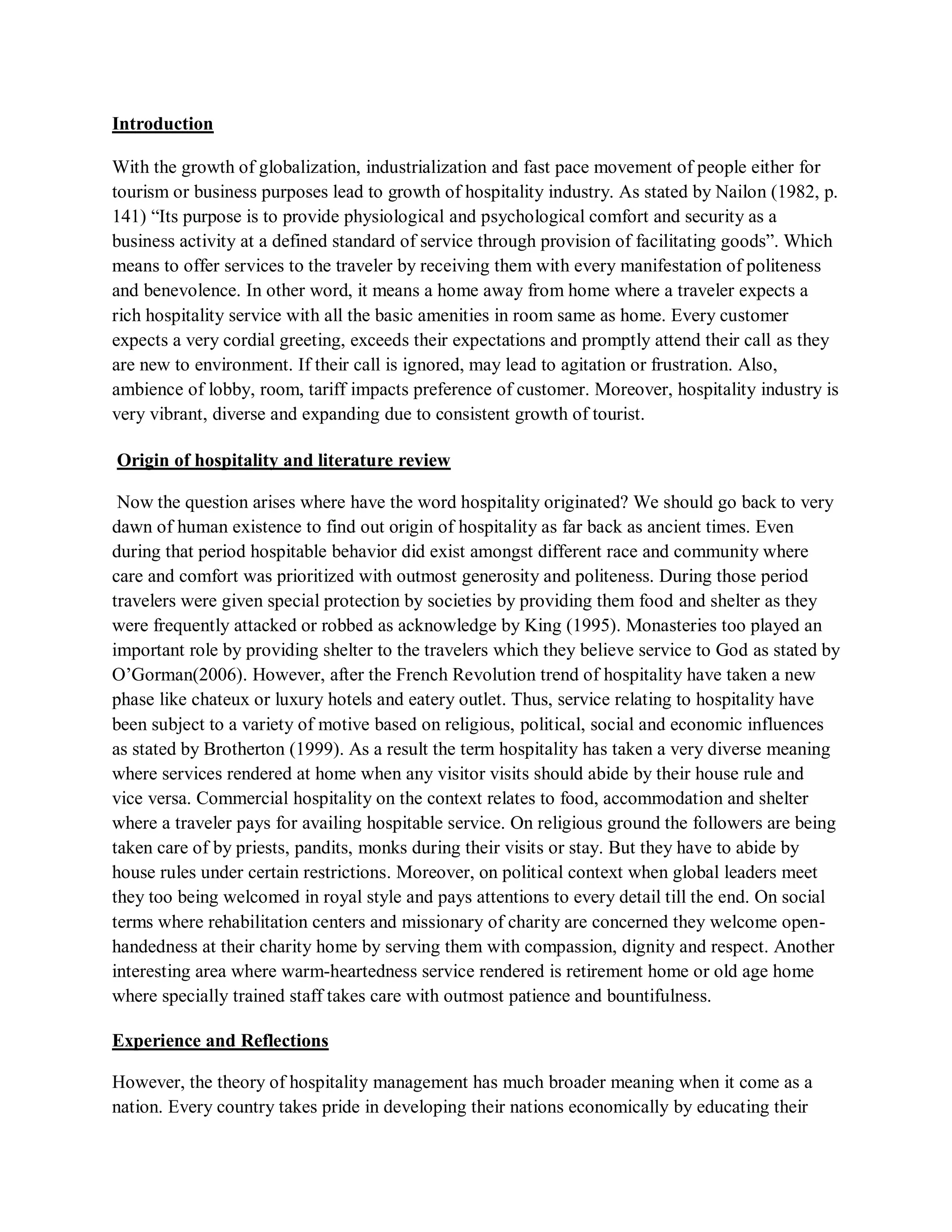 What is hospitality? | PDF