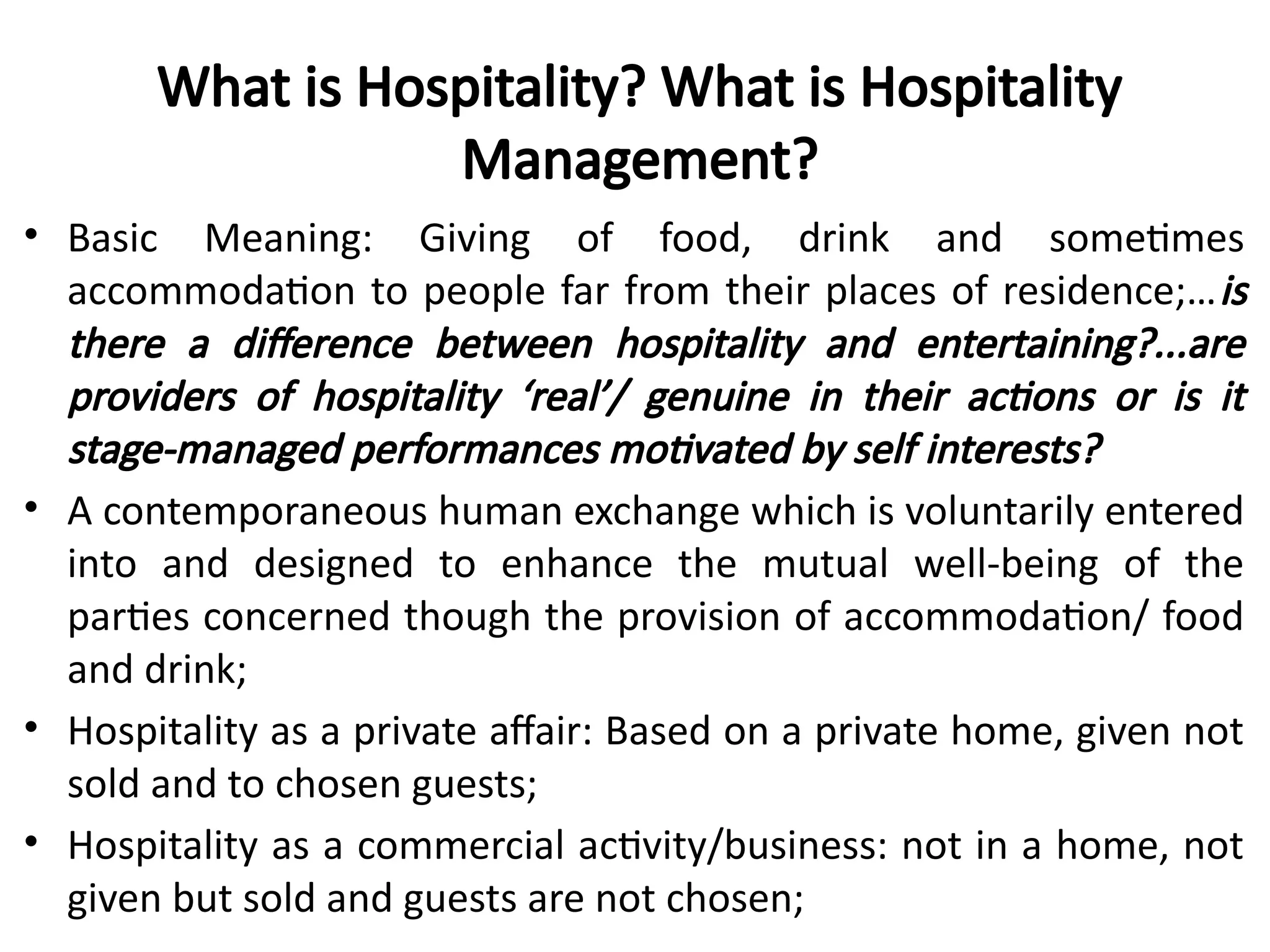 What is hospitality?.pptx introduction to hospitality management ...