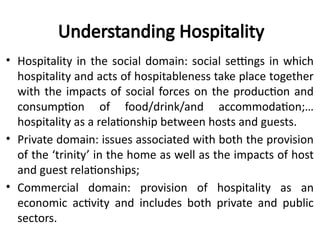 What is hospitality?.pptx introduction to hospitality management ...