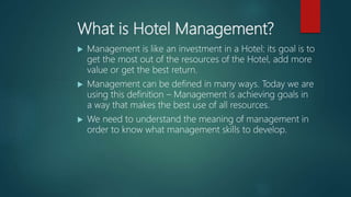 What is a Hotel Management ? | PPT
