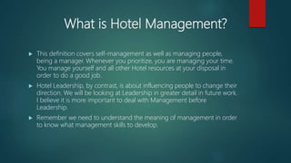What is a Hotel Management ? | PPT