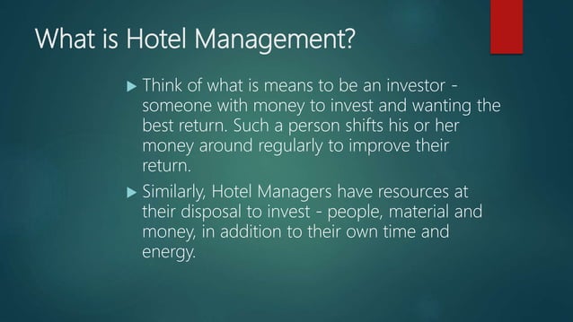 What is a Hotel Management ? | PPT