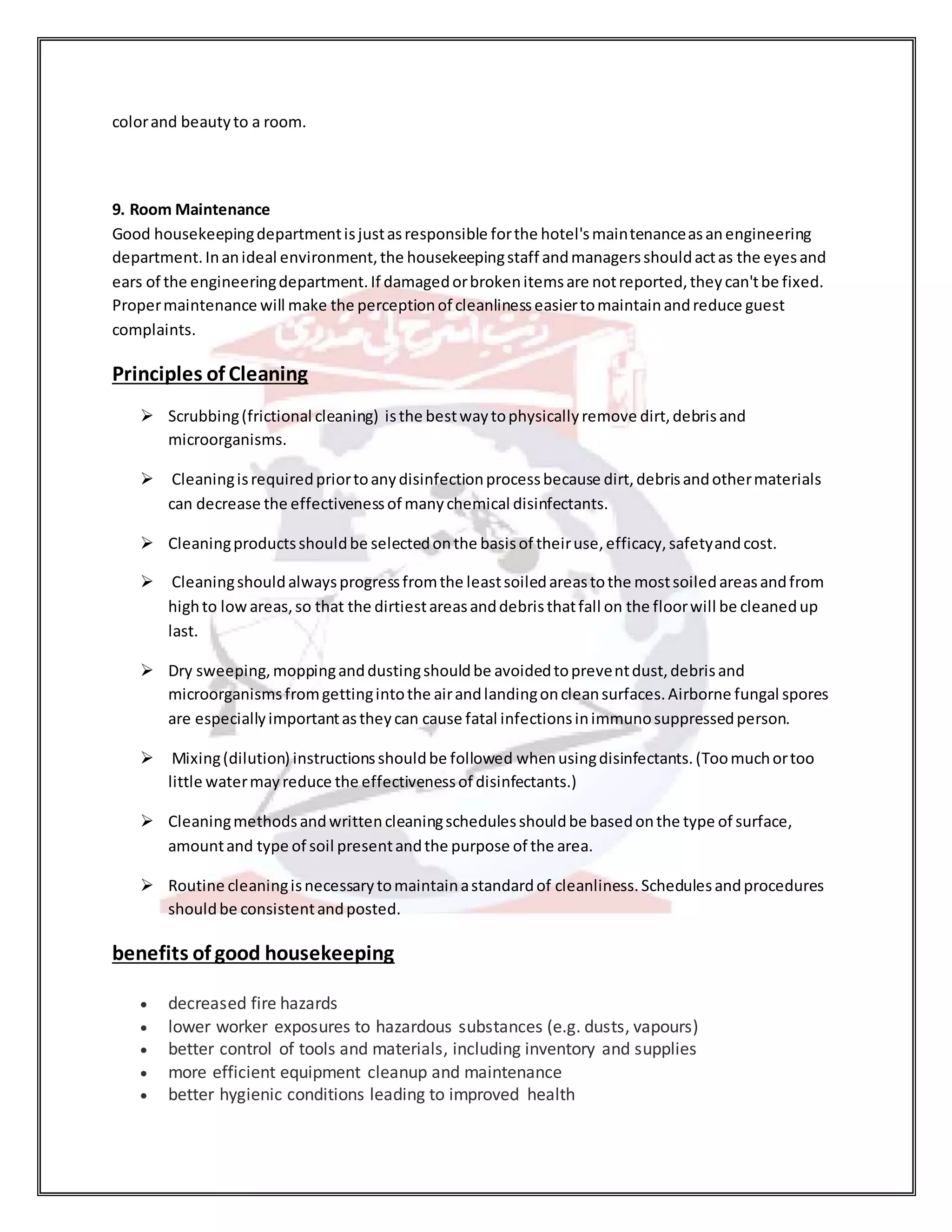 housekeeping | DOCX
