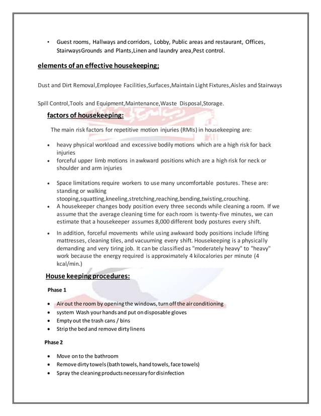 housekeeping | DOCX