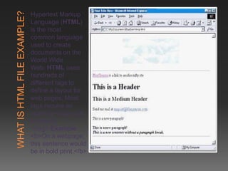 What is html and how it uses/ | PPT