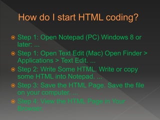What is html and how it uses/ | PPT