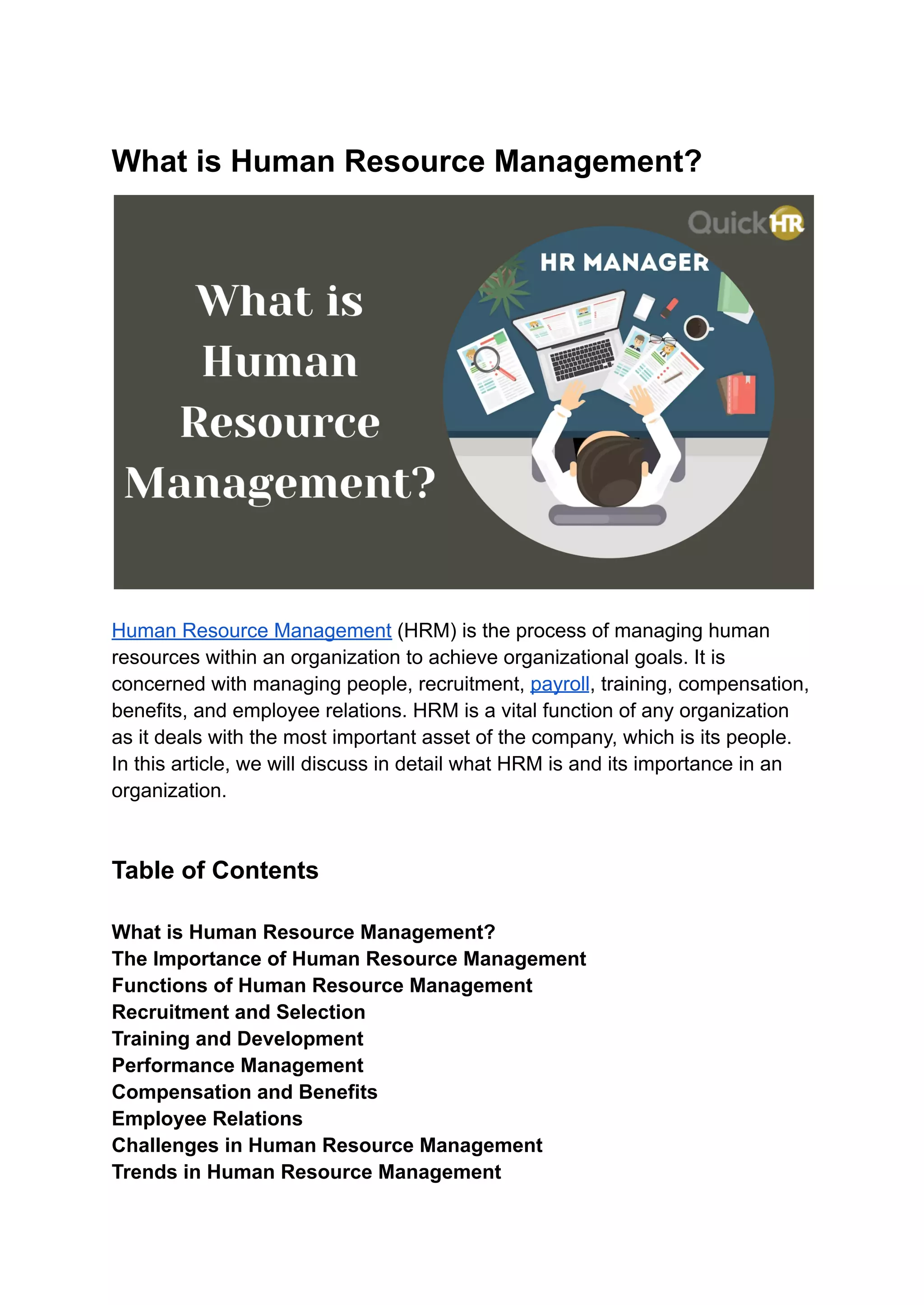 What is Human Resource Management.pdf | Human Resources | Business