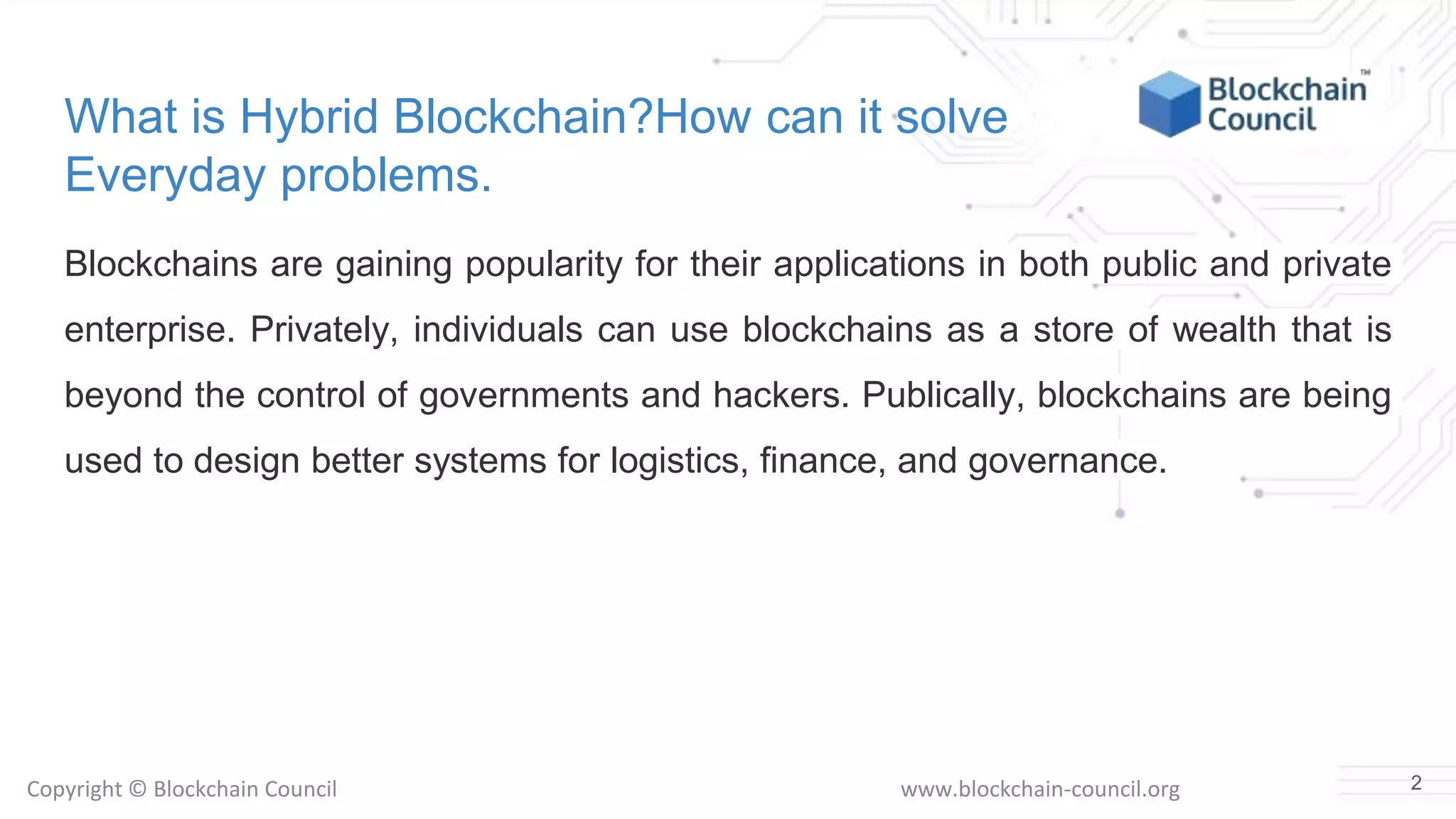 What Is Hybrid Blockchain How Can It Help To Solve Everyday Problems Ppt