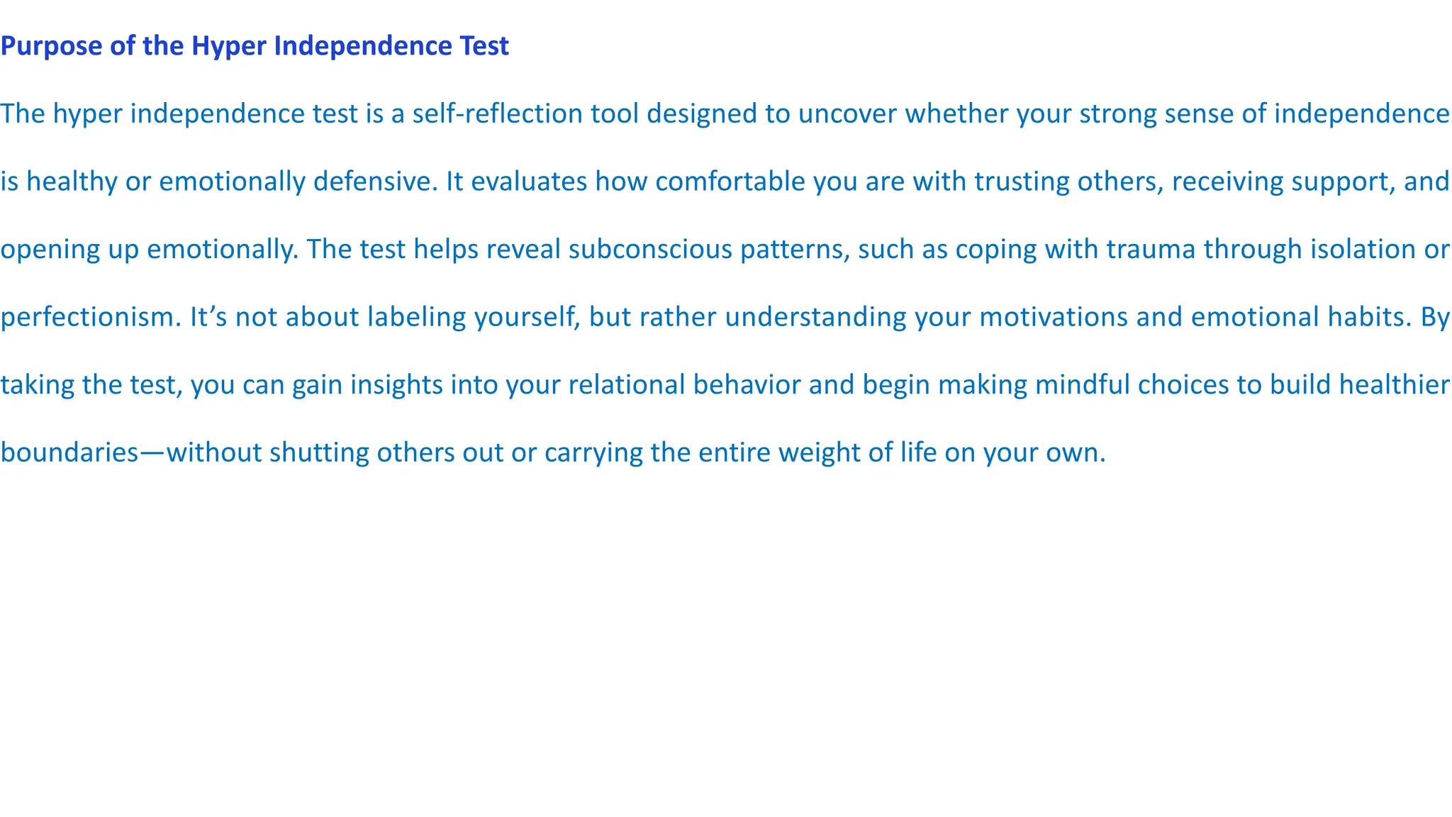 What Is Hyper Independence and causes of it? | PDF