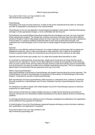 What Is Hypno-psychotherapy | PDF