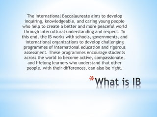 IB PYP Definition and explanation | PPTX