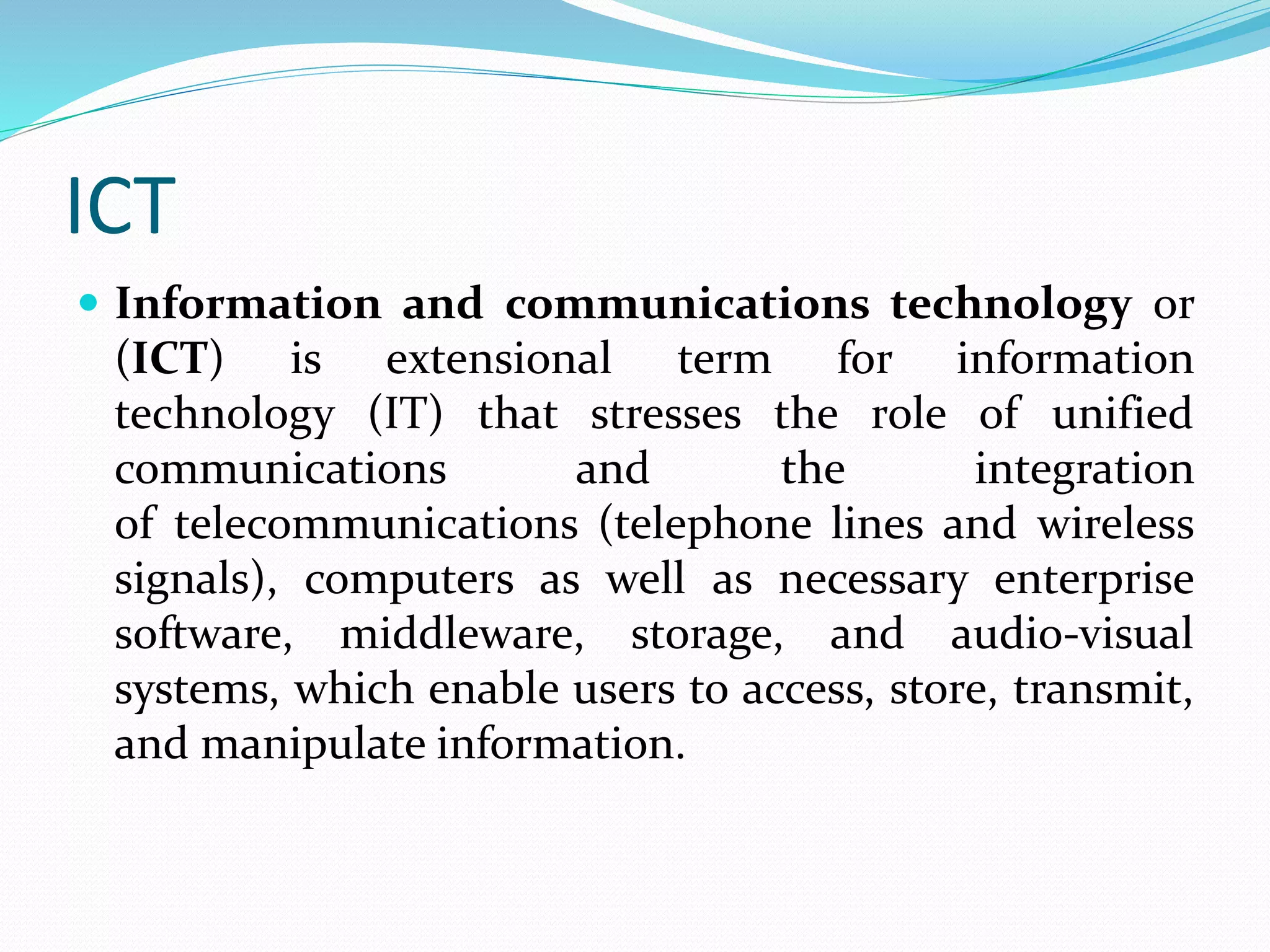What is ict | PPTX