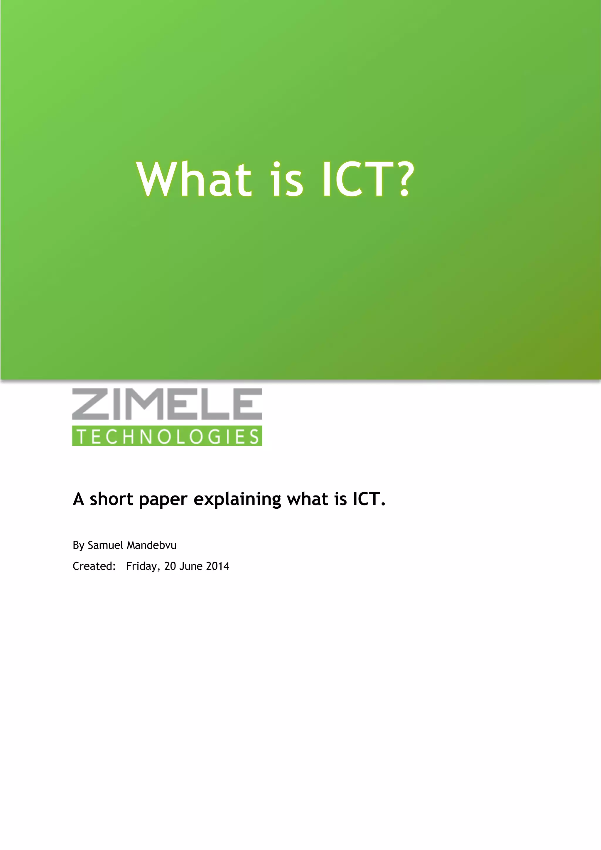 What is ICT? | PDF