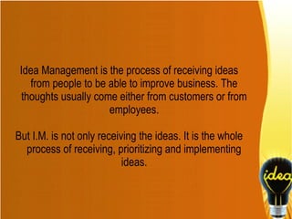 What is Idea Management? | PPT