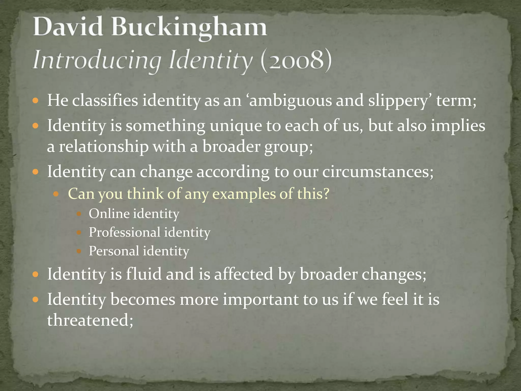 What is identity | PPTX