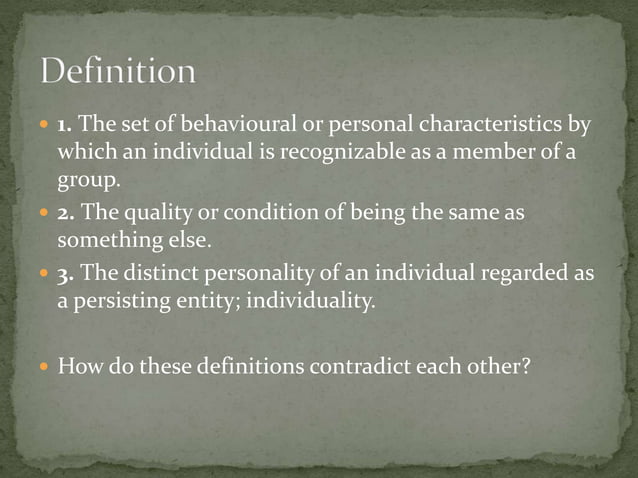 What is identity | PPT