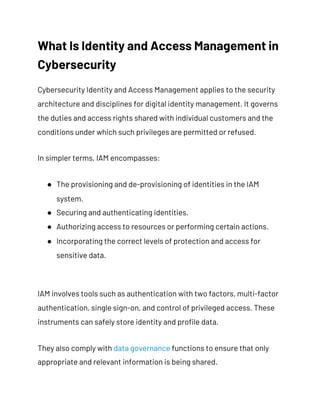 Identity and Access Management (IAM) | PDF