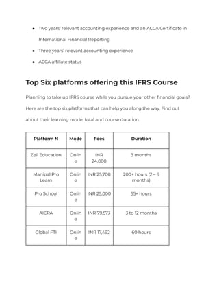 What is IFRS? Course Details and More... | PDF