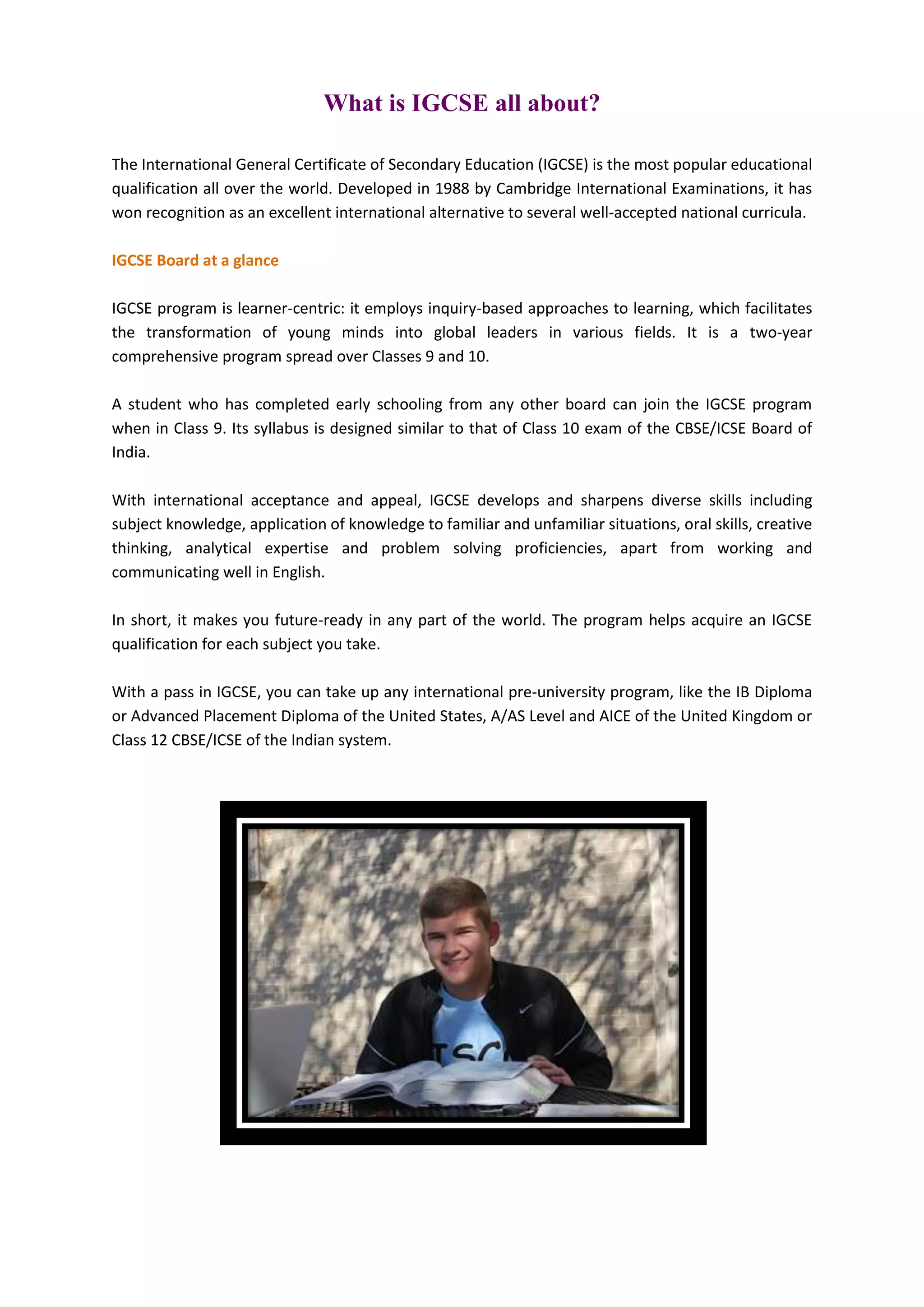 What is igcse all about | PDF