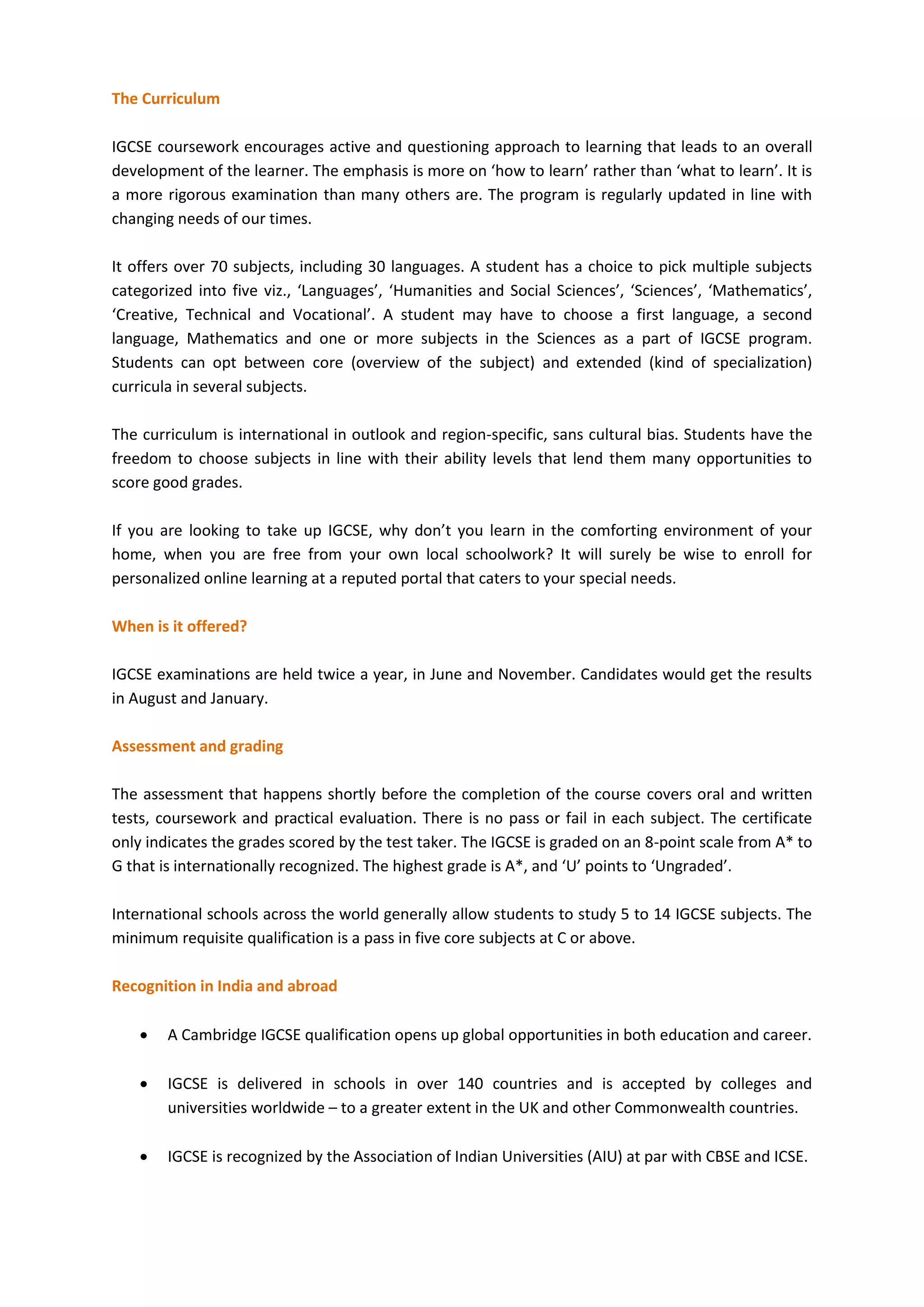 What is igcse all about | PDF