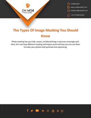Understanding Image Masking: What It Is and Why It's Matters | PDF