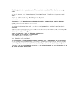 What is imagination | DOC