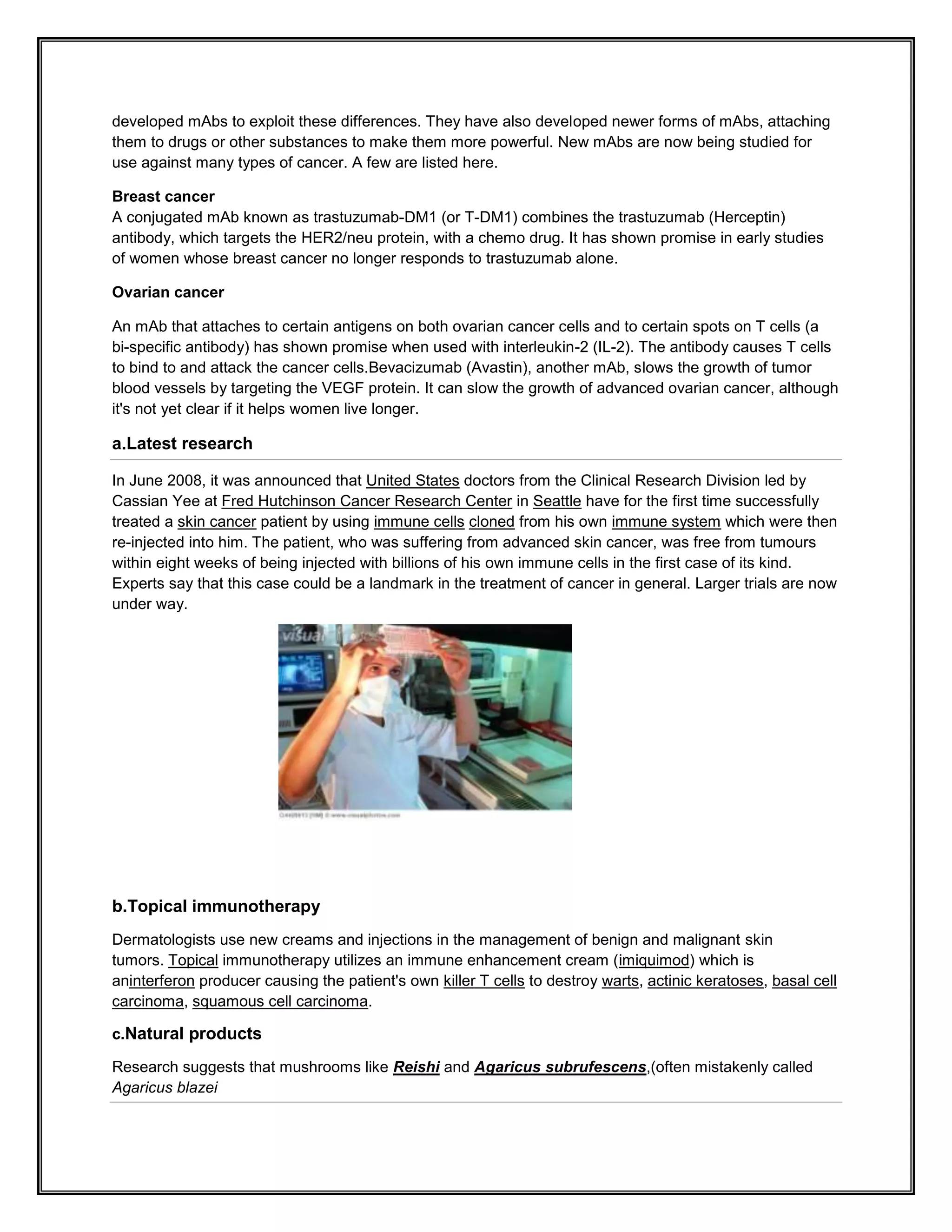 Cancer Immunotherapy Docx