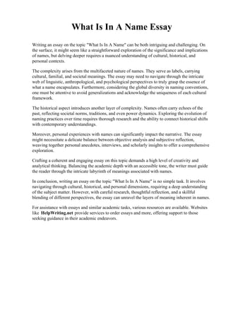 What Is In A Name Essay.pdf