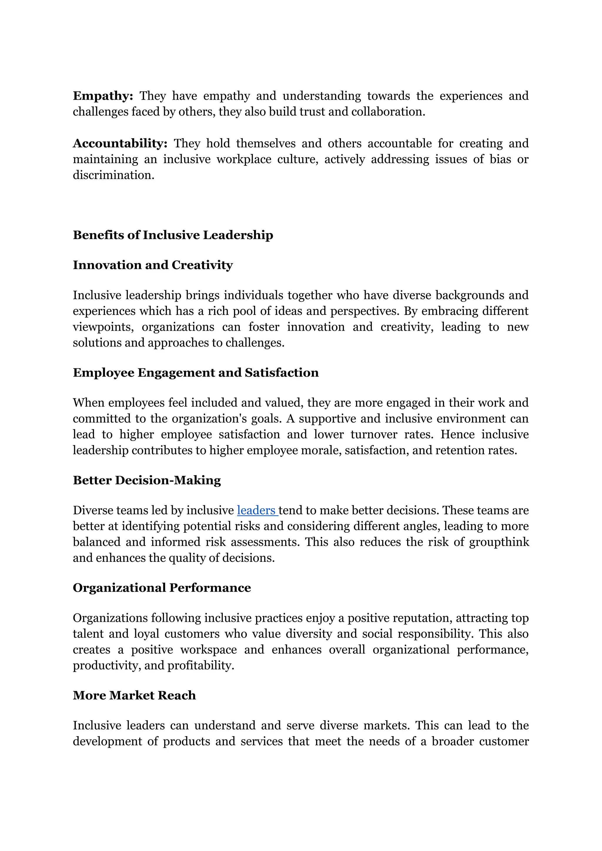 What is Inclusive Leadership and How Can It Benefit Your Organization | PDF