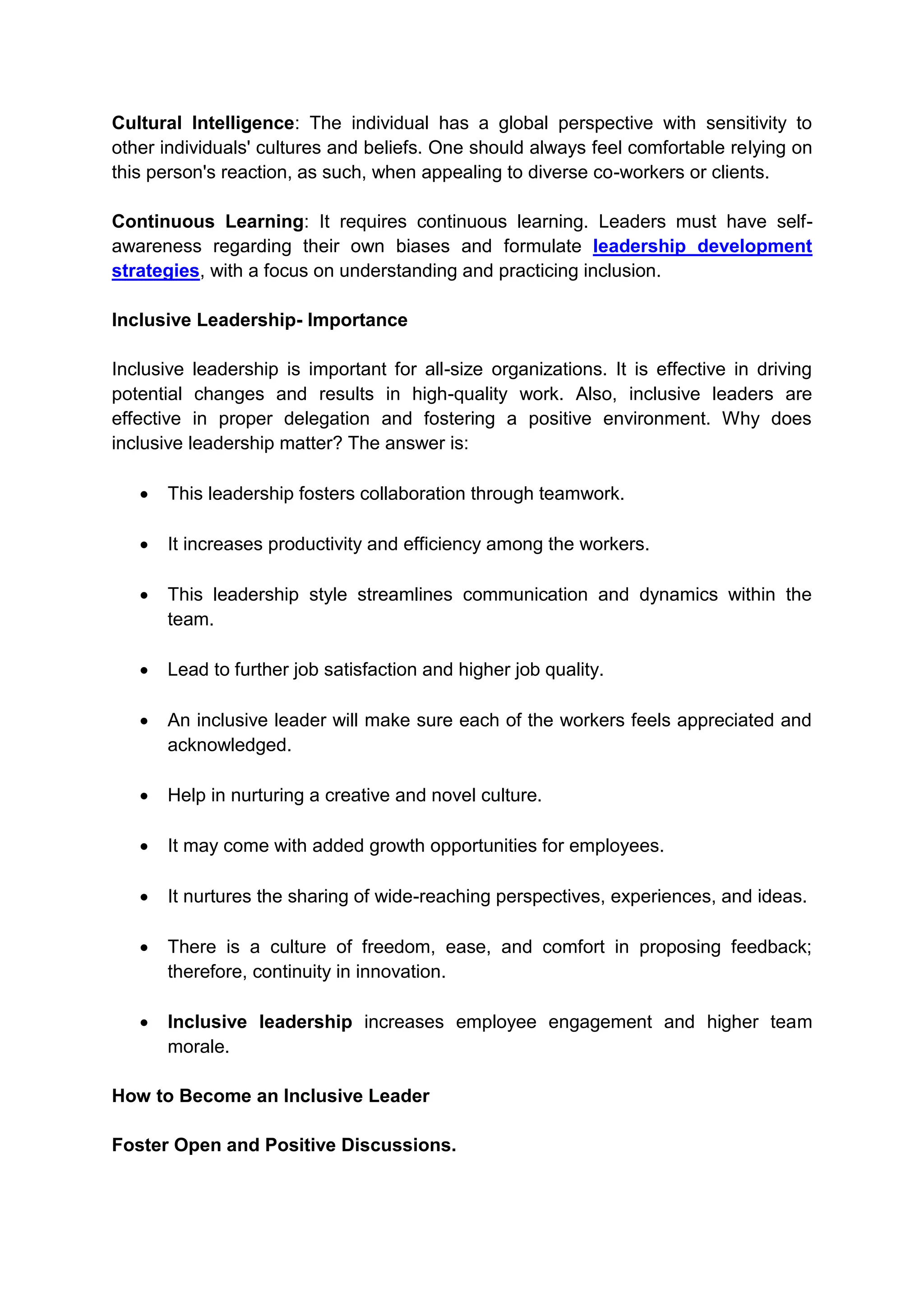 What is Inclusive Leadership and Why its Important in Business | PDF