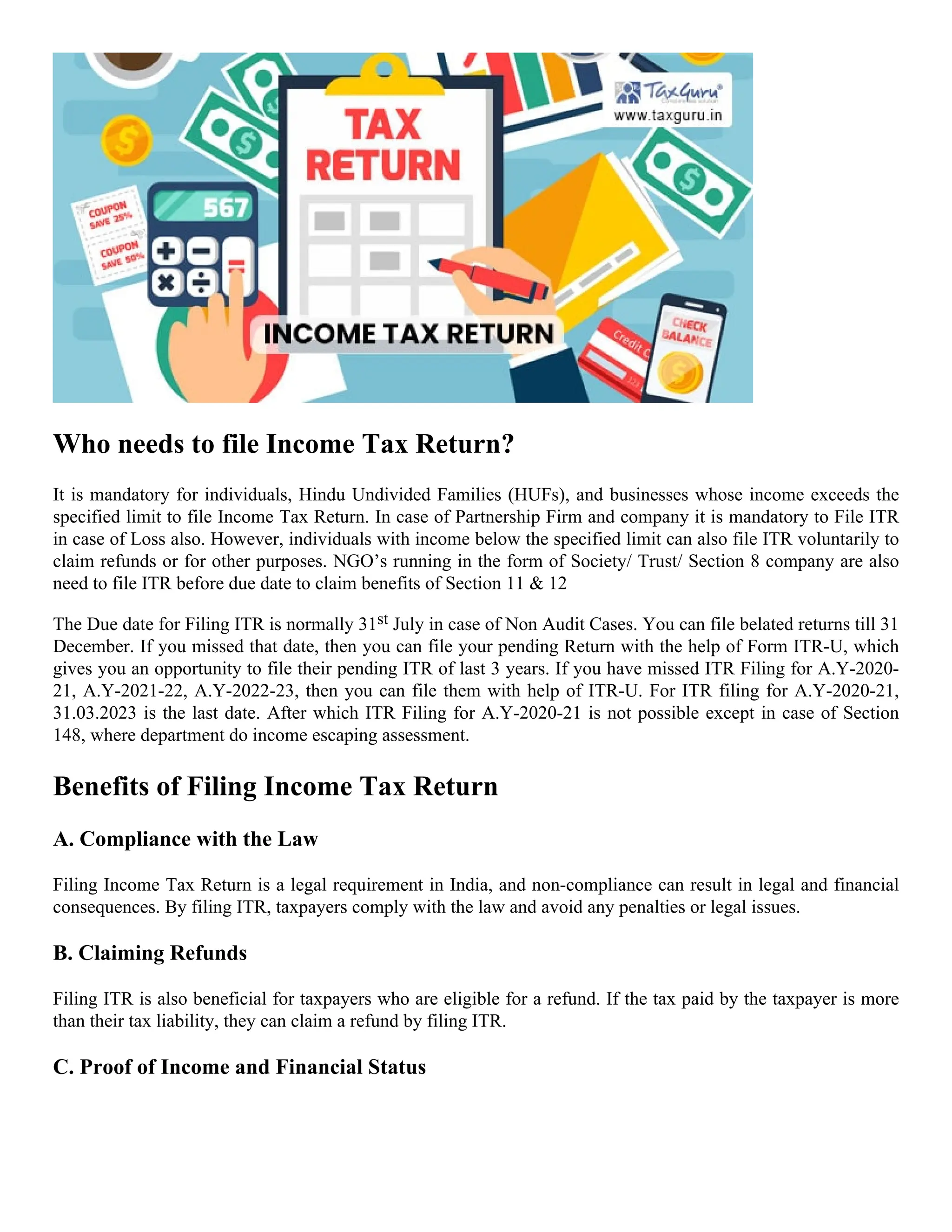 What is Income Tax Return, Consequences of Filing & Non Filing | PDF