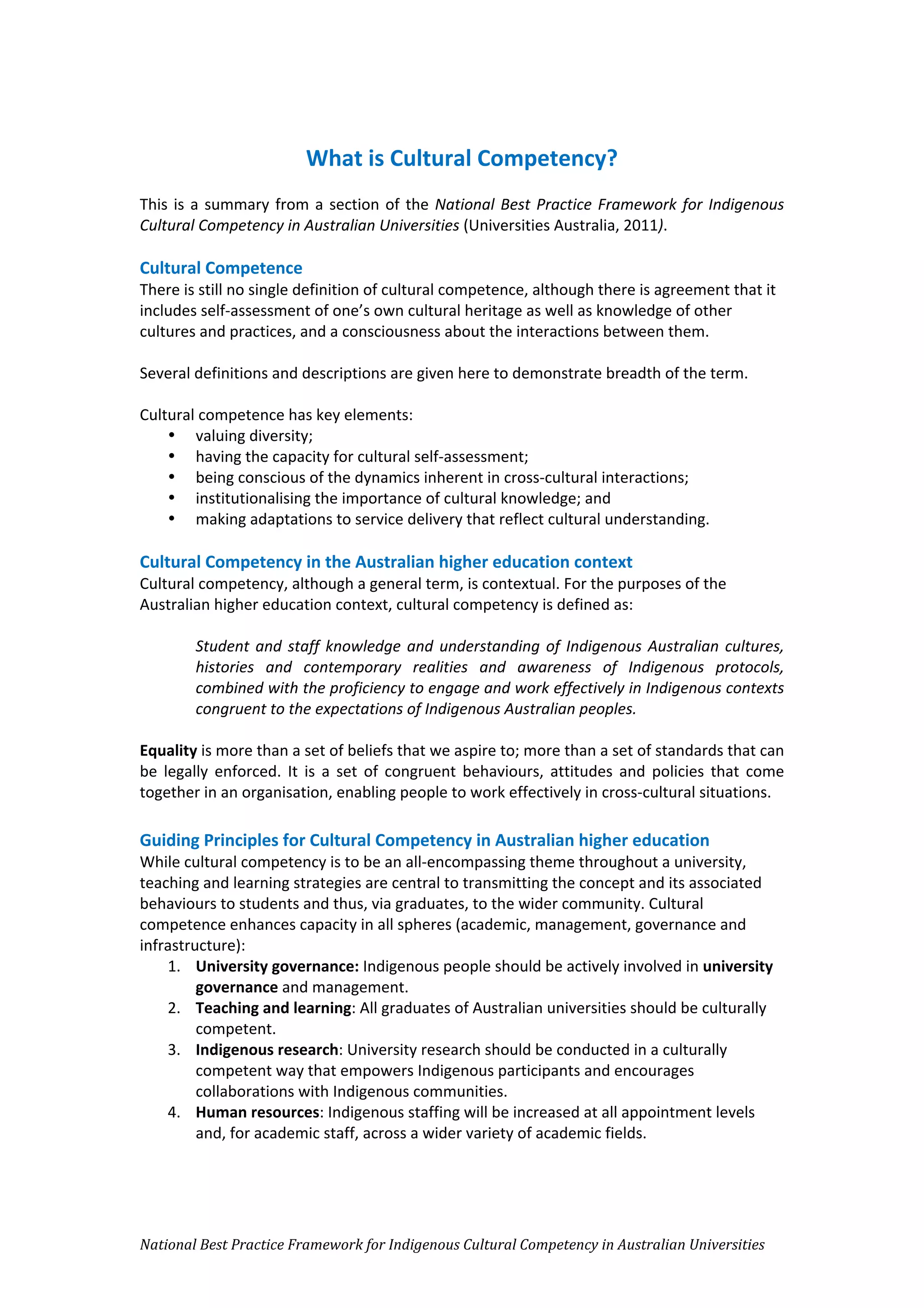 What is indigenous cultural competency | PDF