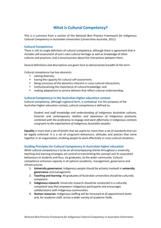 What is indigenous cultural competency | PDF