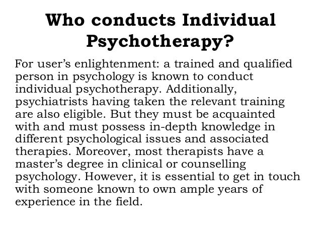 What is individual therapy | PPTX