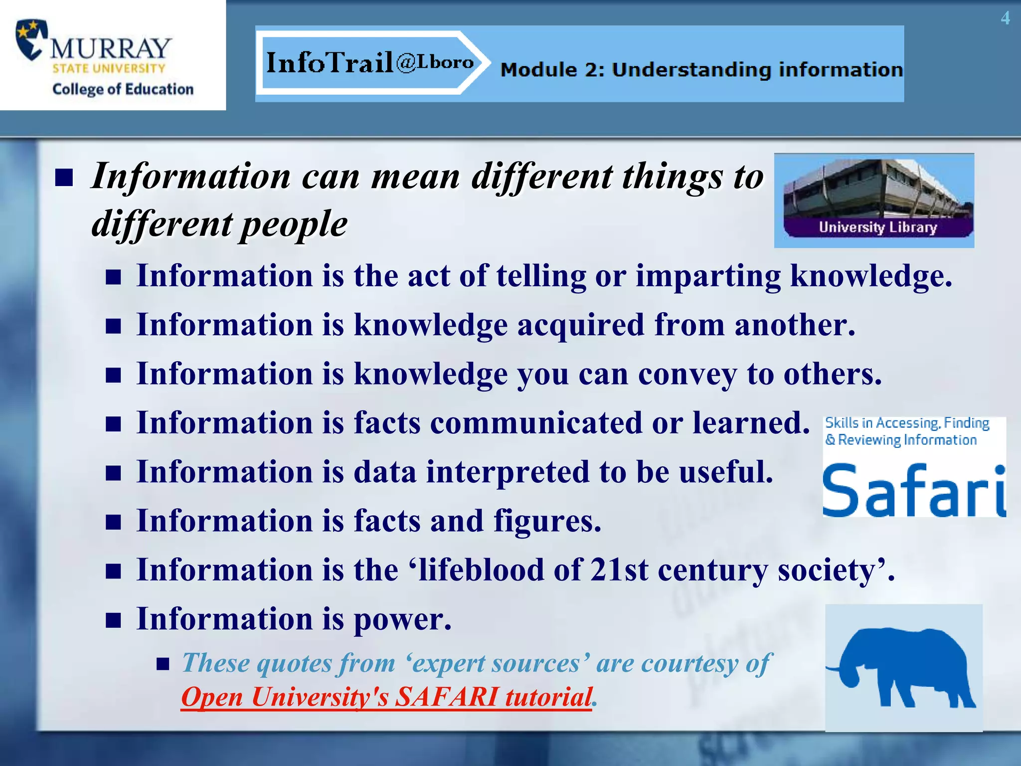 What is information: And what do we do about it? | PPTX